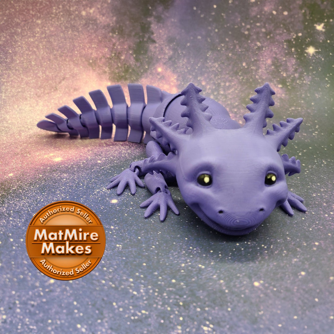 Smiling Articulated Axolotl Desk Companion With Hand-painted Eyes - A ...
