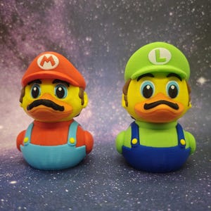 Mario and Luigi Ducks – Super Plumber Duo From the Duckverse! - Etsy