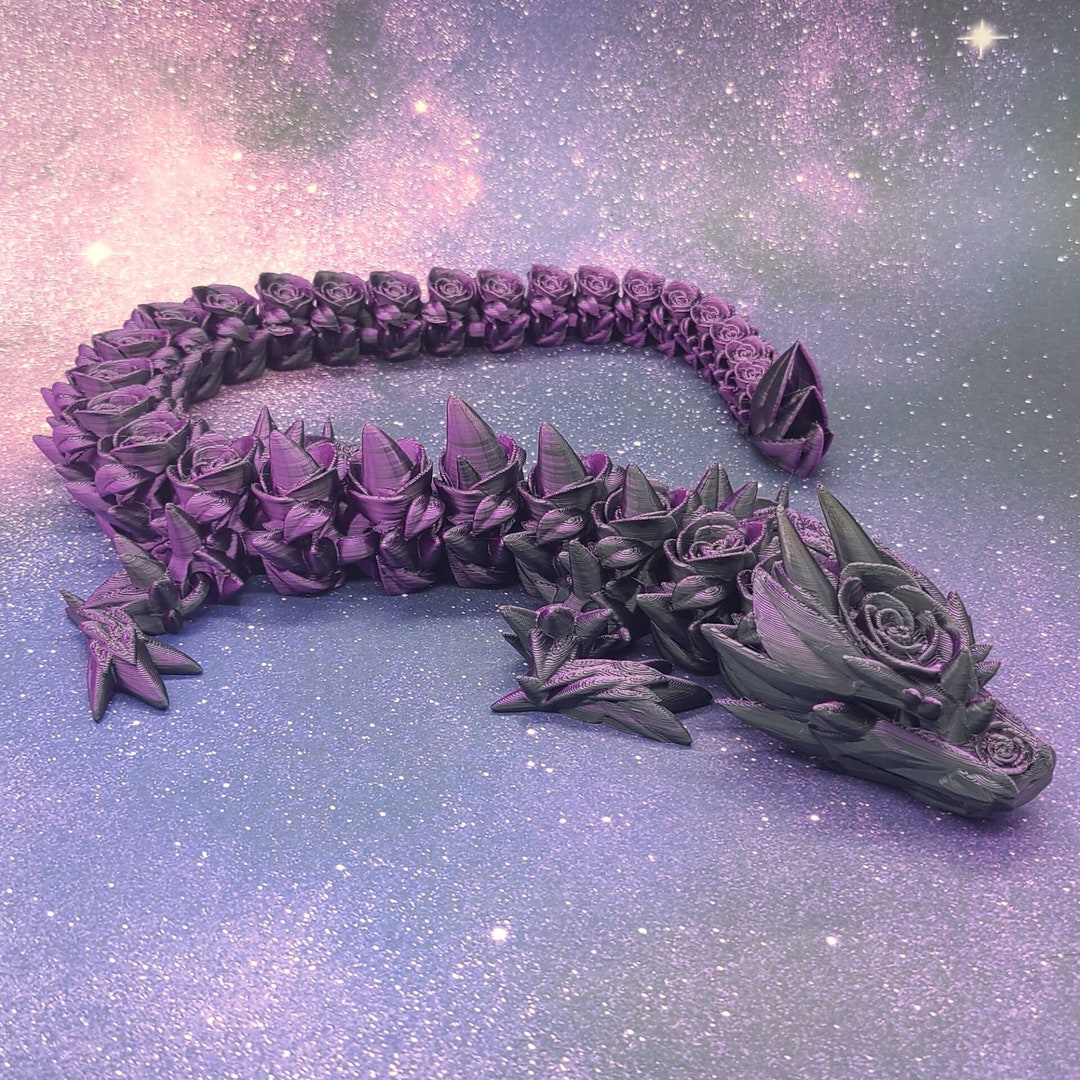 Articulated Rose Dragon Floral Fantasy Dragon Figure With Intricate ...
