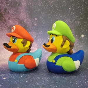 Mario and Luigi Ducks – Super Plumber Duo From the Duckverse! - Etsy