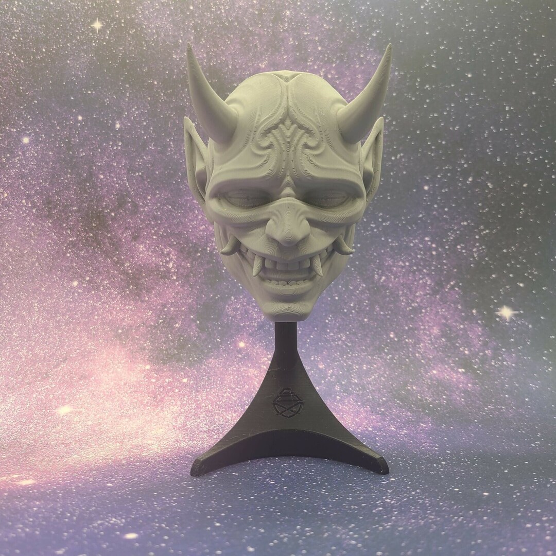 3D Printed Oni Wall Mask Japanese Demon Decor Unleash the - Etsy