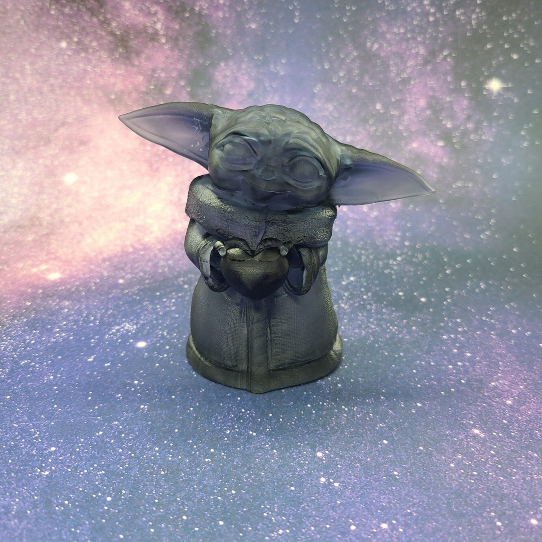 Grogu Holding Heart in Hands Unpainted Fan Art - Etsy