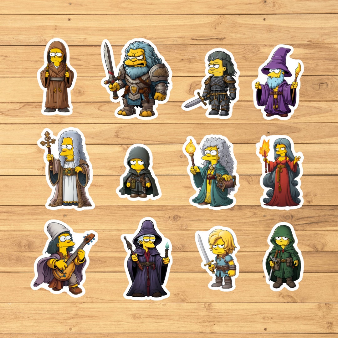 Sticker Pack Cartoonish Fantasy Roleplay Class Stickers - Etsy