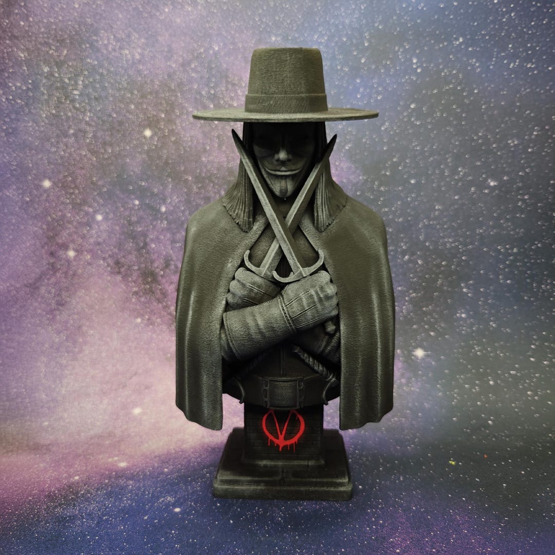 V for Vendetta Grayscale Bust - Hand-painted "remember, Remember ...