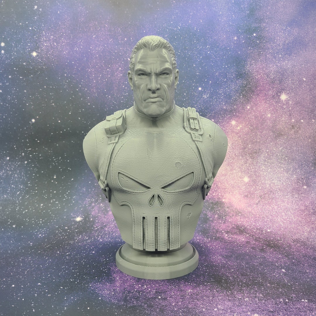 Iconic Punisher Bust 3d Printed Vigilante Justice Tribute Etsy