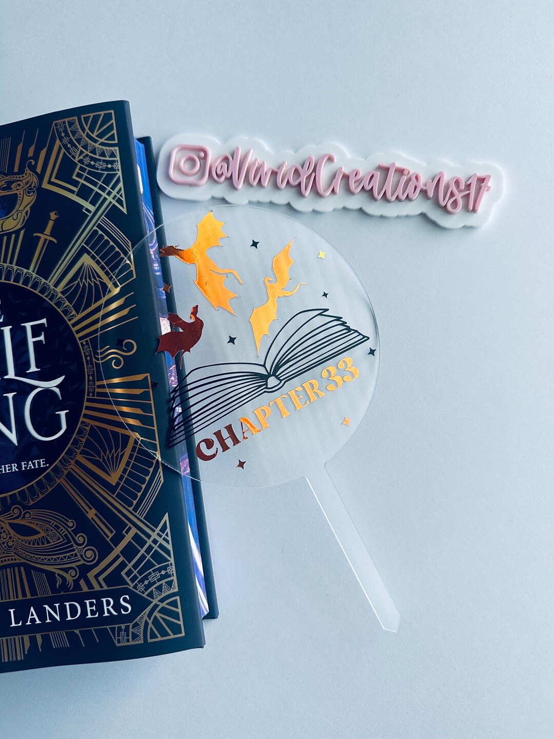 Book Theme Acrylic Cake Topper| Bookish Party| Simple Cake Topper ...