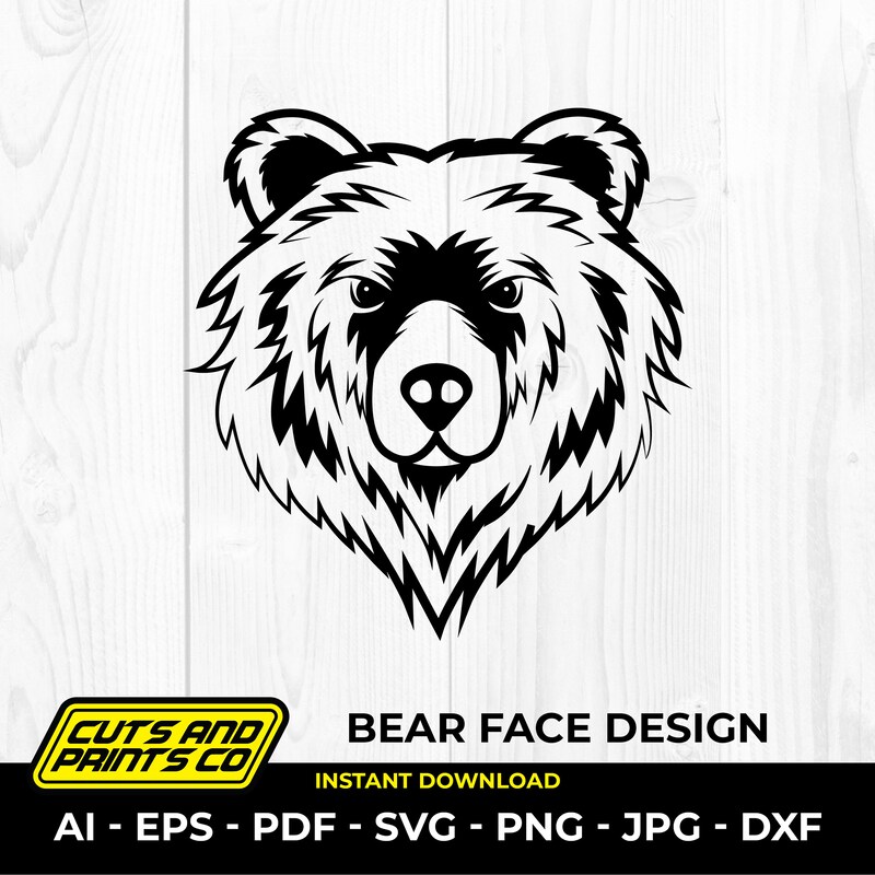 Bear Face Svg - Etsy