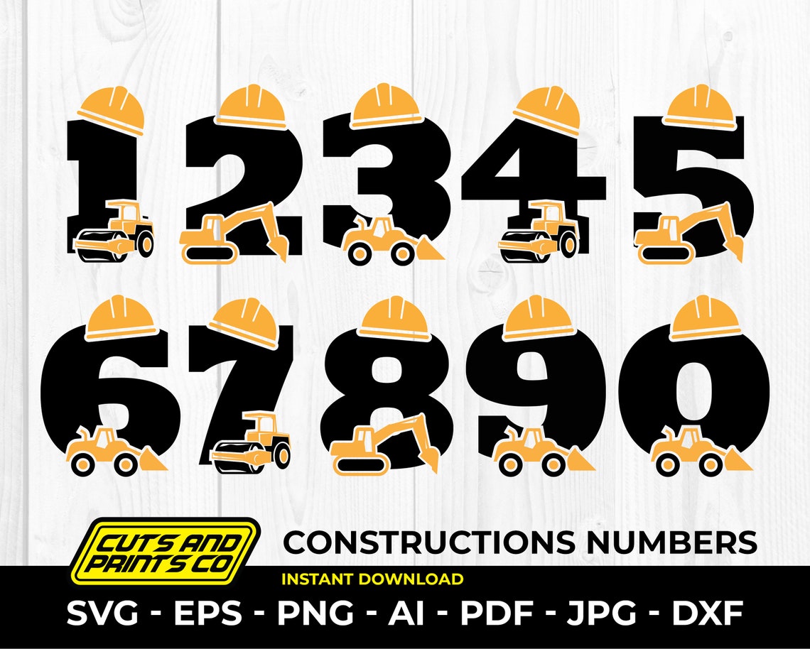 Construction Numbers for Kids Birthday Bundle Bulldozer Truck - Etsy