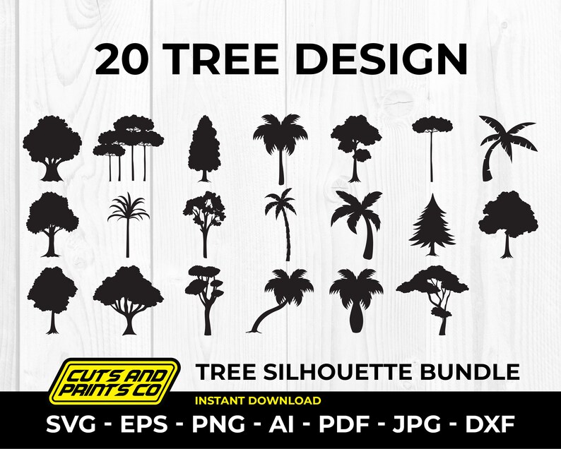Tree Silhouettes SVG Bundle Forest SVG Bundle Trees - Etsy