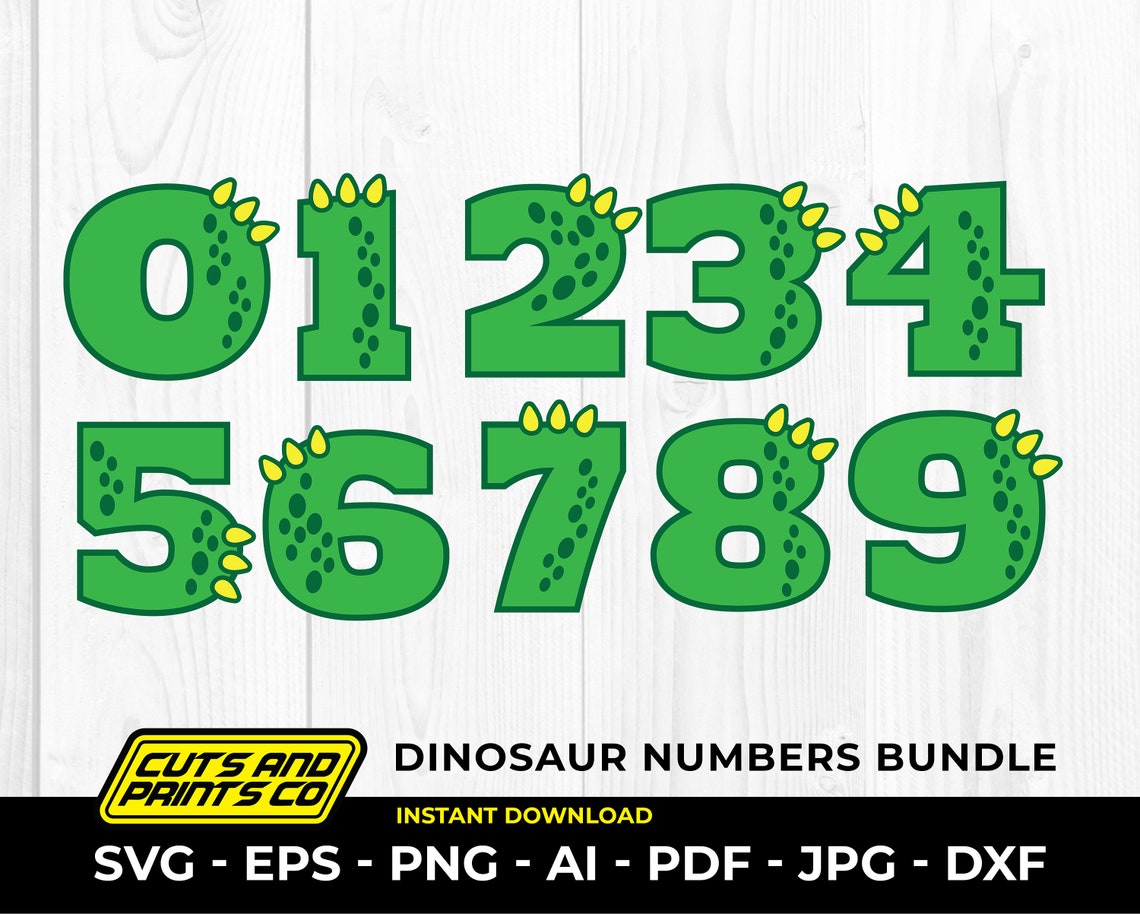 Dinosaur Numbers for Kids Birthday Bundle 0-9 Dinosaur | Etsy