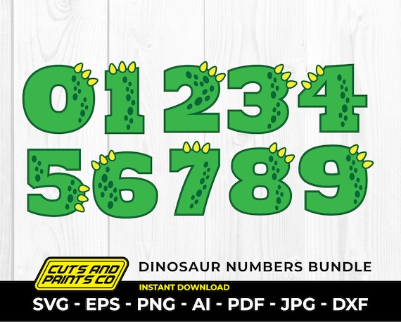 Dinosaur Numbers for Kids Birthday Bundle 0-9 Dinosaur | Etsy