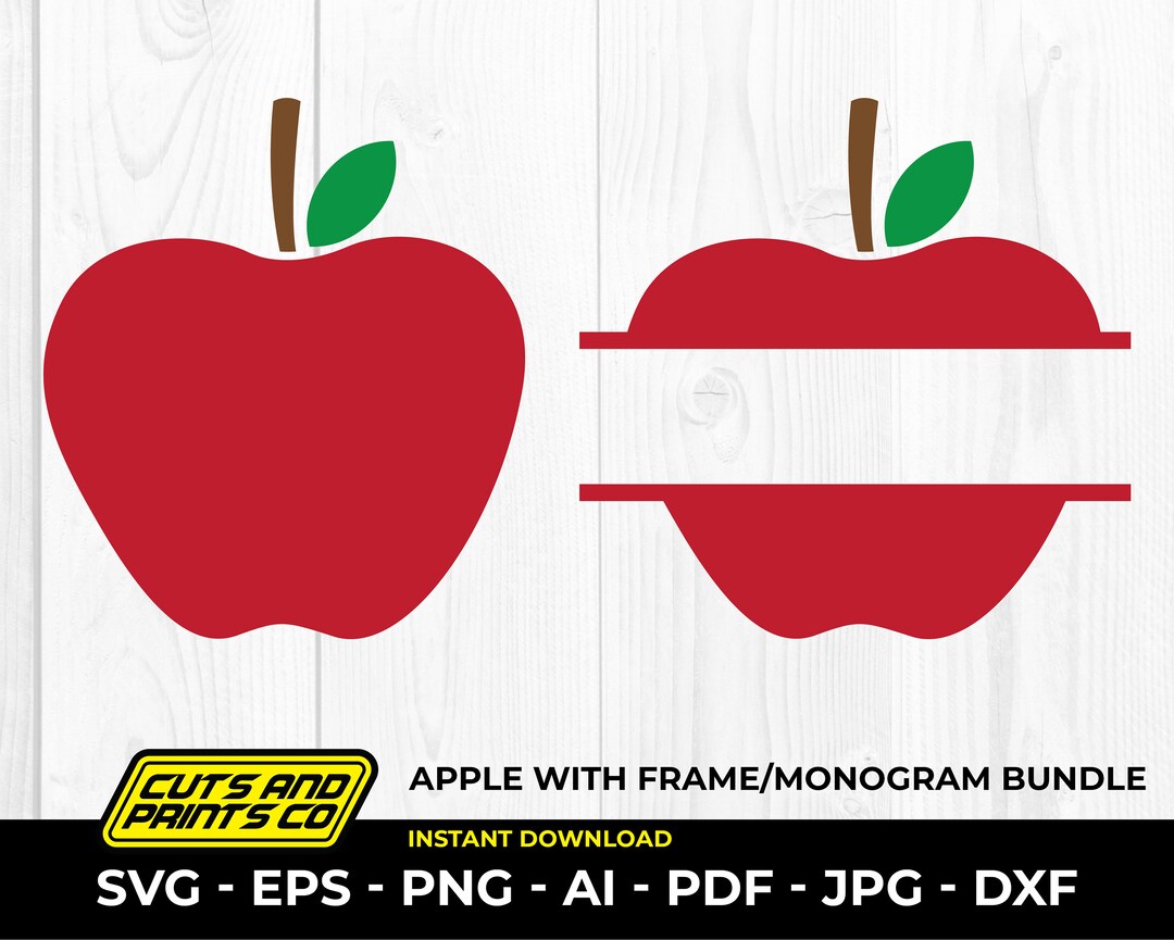 Apple Name Frame SVG Apple Monogram SVG Teacher SVG for - Etsy