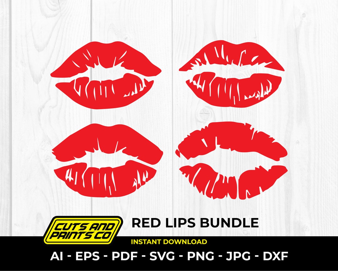 Lips Svg, Kissmark Svg, Red Lips Svg, Kiss Svg for Cricut & Silhouette ...