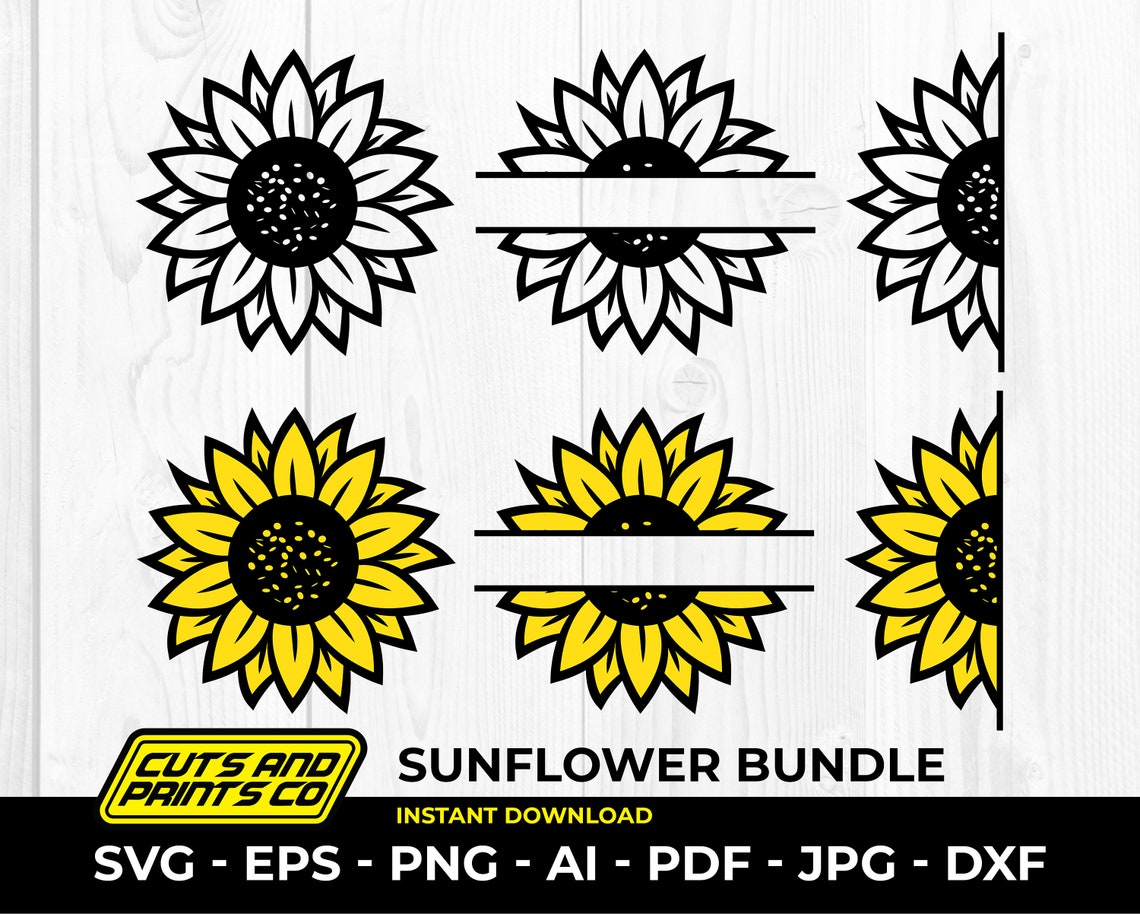 Sunflower SVG Sunflowe Monogram SVG Sunflower Border SVG - Etsy