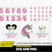 Unicorn SVG and PNG Bundles for Kids Birthday, 0-9 Unicorn Numbers SVG ...
