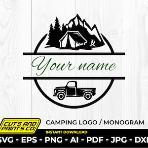 CAMPING LOGO SVG, Camping Monogram, Camping Borders for Cricut ...