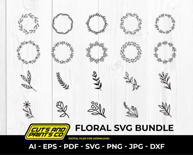 Flowers Svg Bundle Floral Frame Svg Wreath SVG Bundle - Etsy