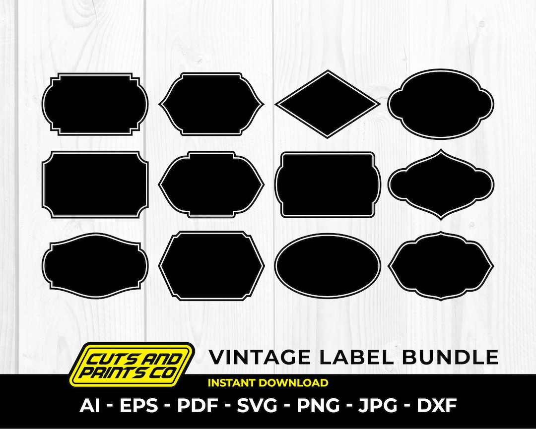 Vintage Label SVG, Logo Shape Svg, Decorative Frames SVG for Cricut and ...