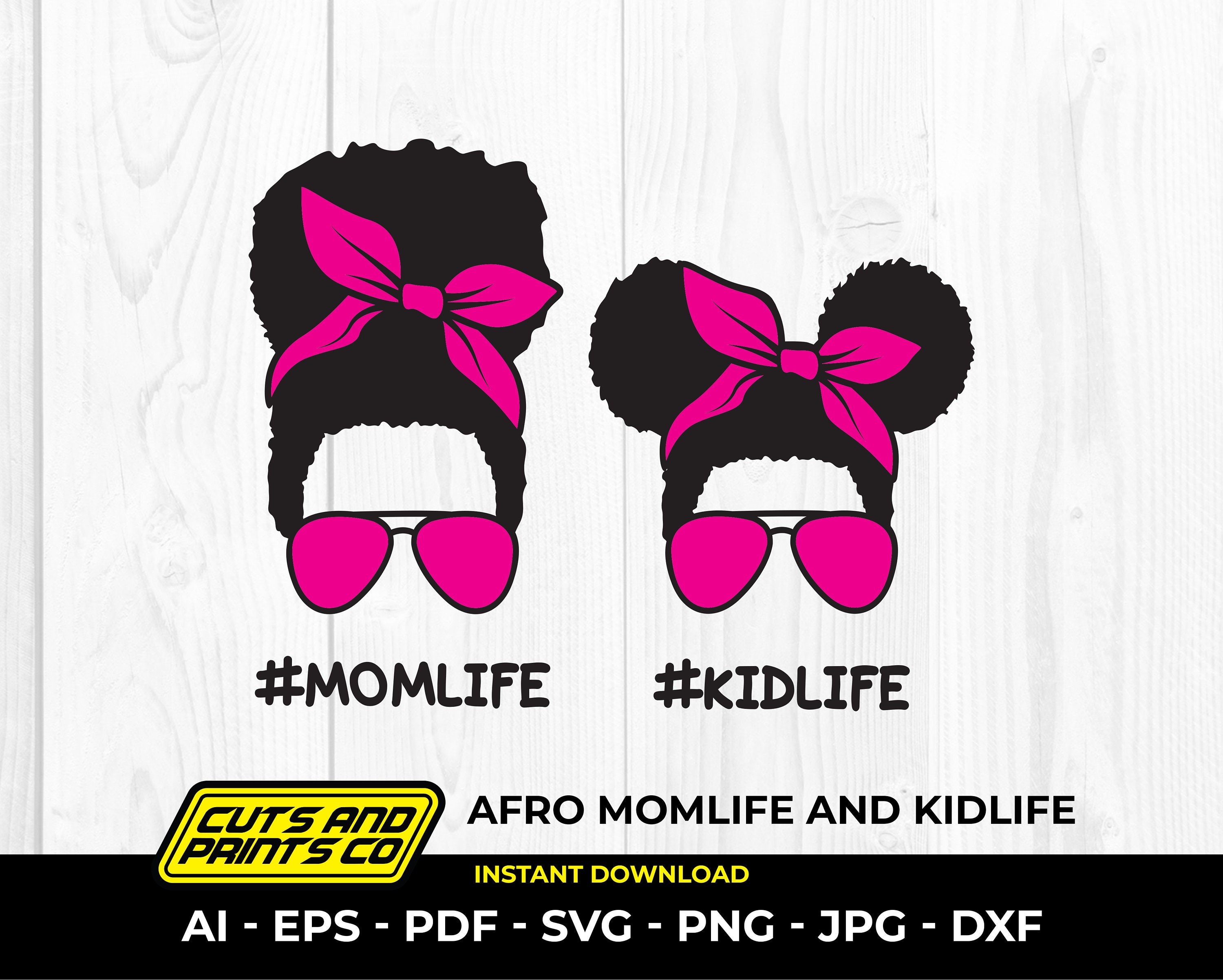 Afro Mom Life svg Afro Kid Life svg Mom Life Kid Life svg | Etsy