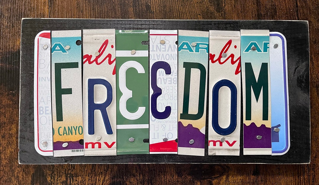Metal License Plate "freedom" Sign - Etsy
