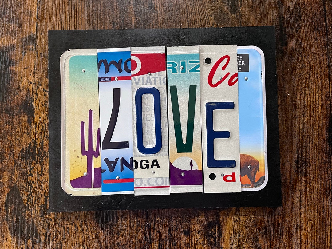 Metal License Plate Love Sign - Etsy