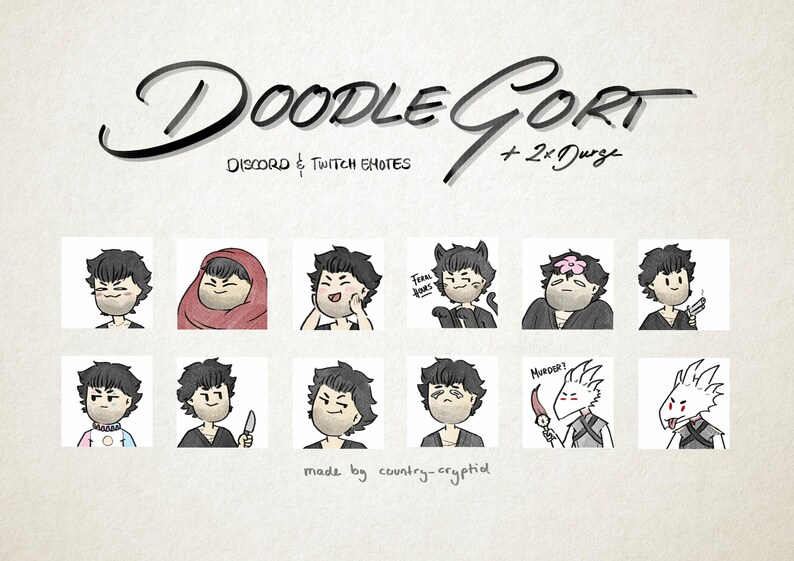 Doodle Gort Discord & Twitch Emotes - Etsy