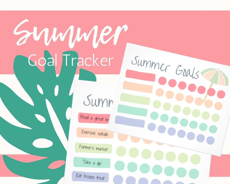Goal Tracker for Summer in Rainbow - Etsy