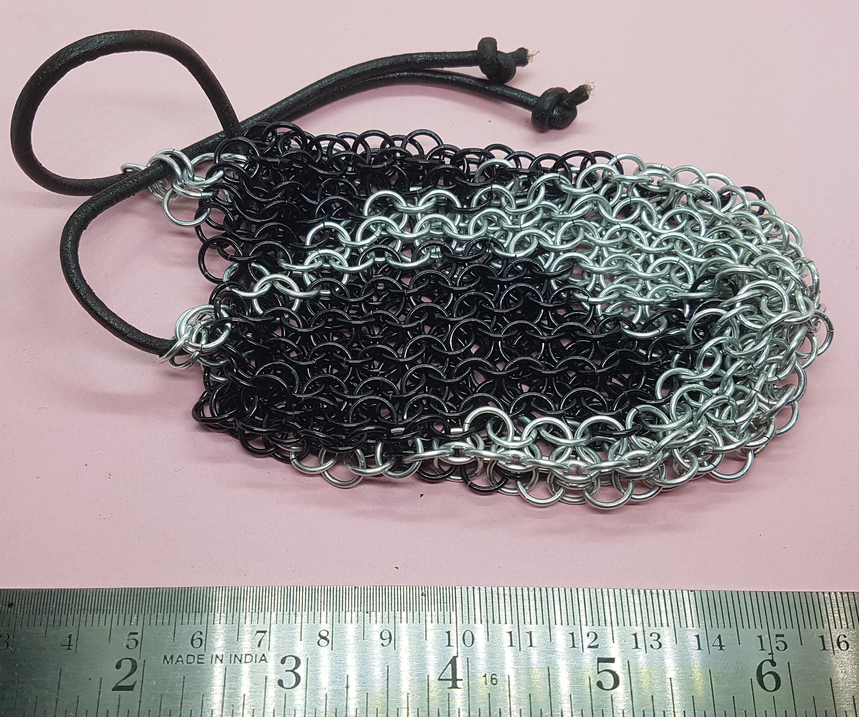 Black and White Flame-effect Chainmail Dice Bag - Etsy