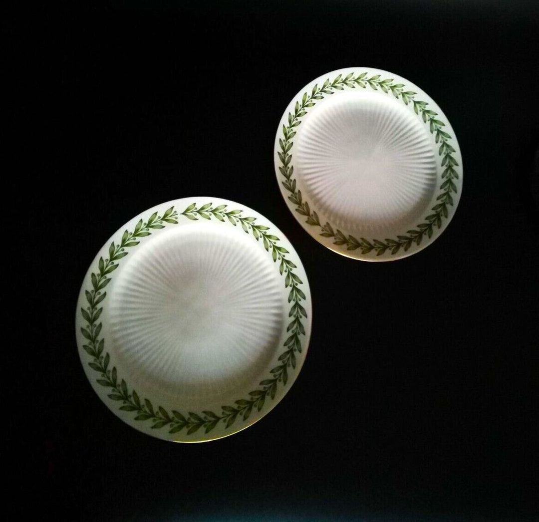 Very Rare Antique Sarreguemines French Porcelain 2 X Plates With Laurel ...