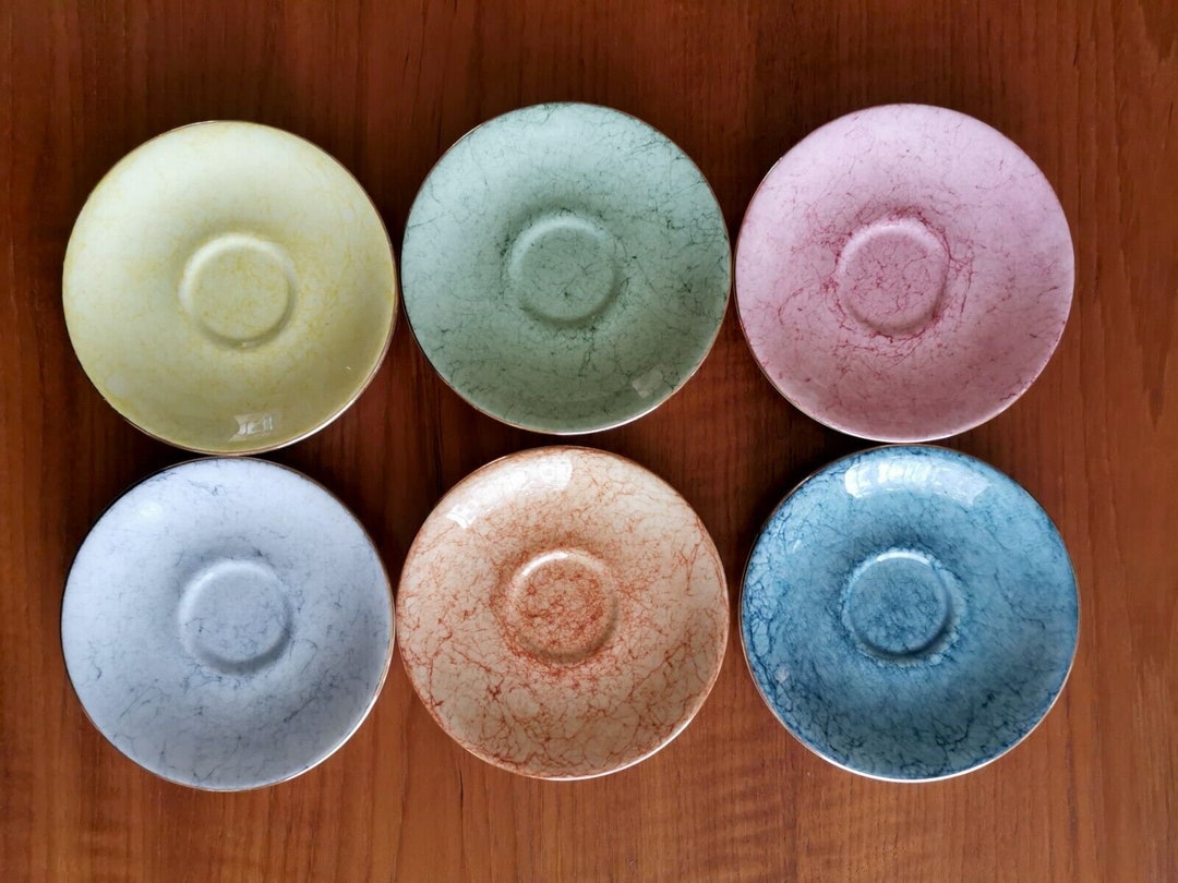 Vintage Royal Albert Gossamer Set of 6 Saucers Multicoloured Bone China ...