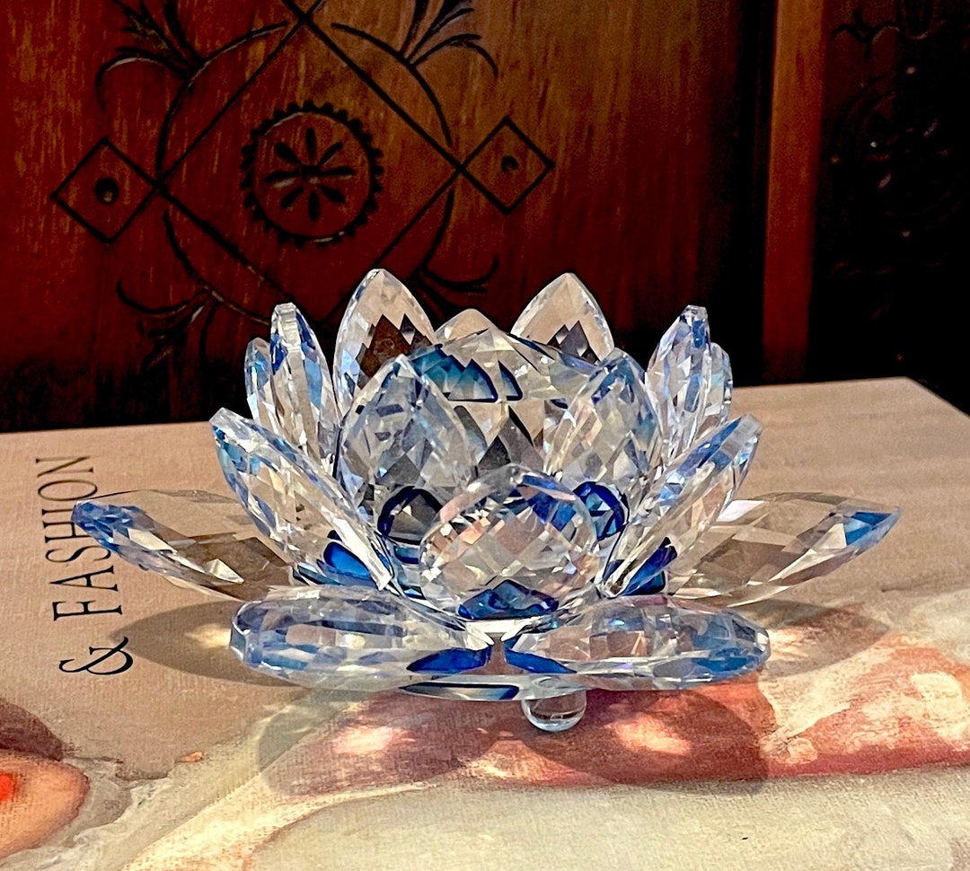 Art Glass Rose Flower Figurine Crystal Glass Sculpture - Etsy