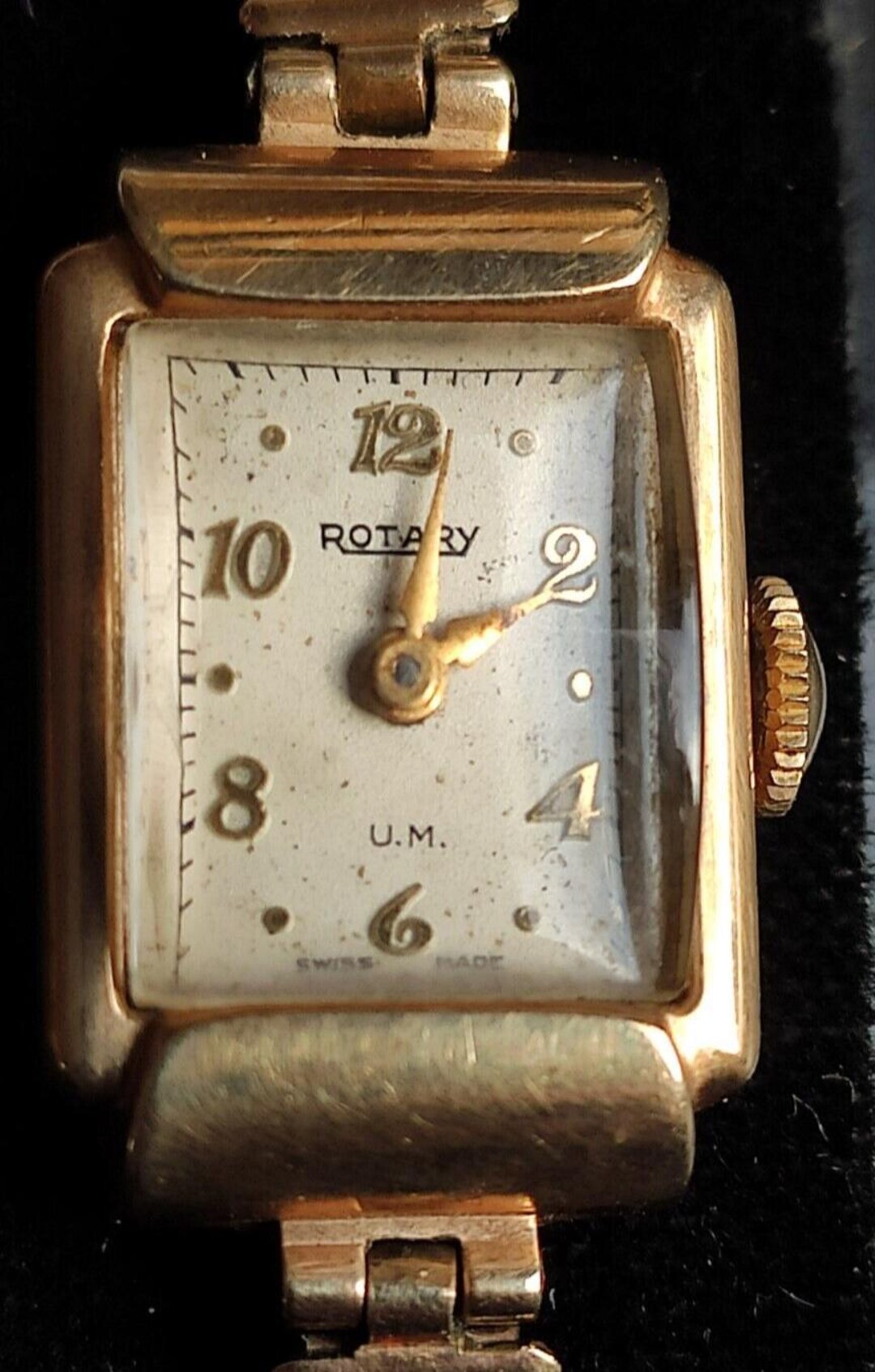 9ct Yellow Gold Vintage Ladies Rotary Cocktail Dress Watch on 12ct ...