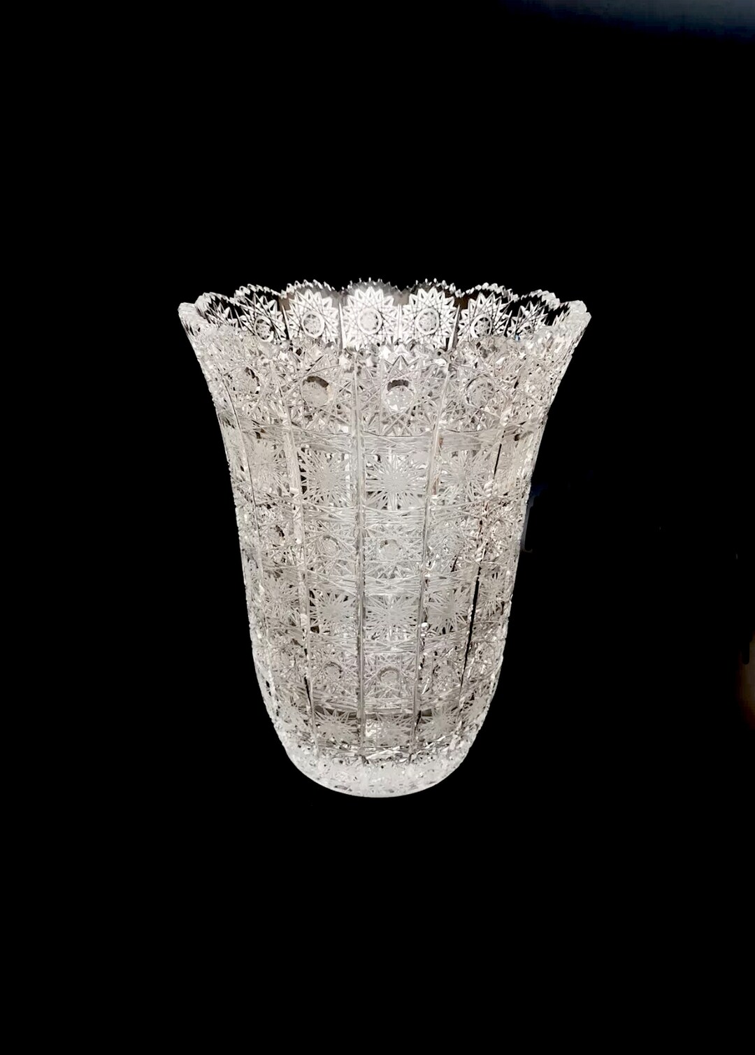 Bohemia Large Crystal Vase Caesar Hand Cut Crystal Vintage Decor Vase ...