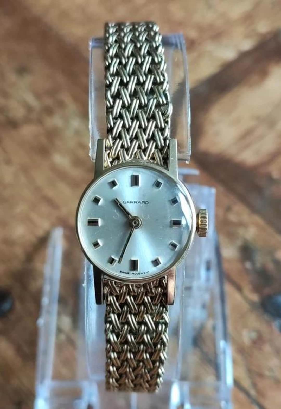 9ct Gold Garrard Ladies Watch With 17 Jewels Swiss Movement Manual Wind ...