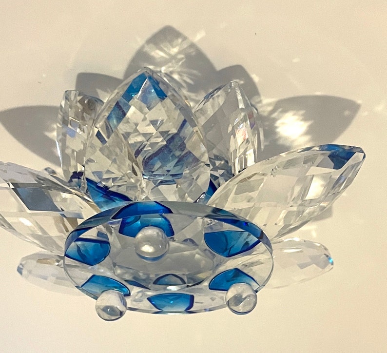 Art Glass Rose Flower Figurine Crystal Glass Sculpture - Etsy