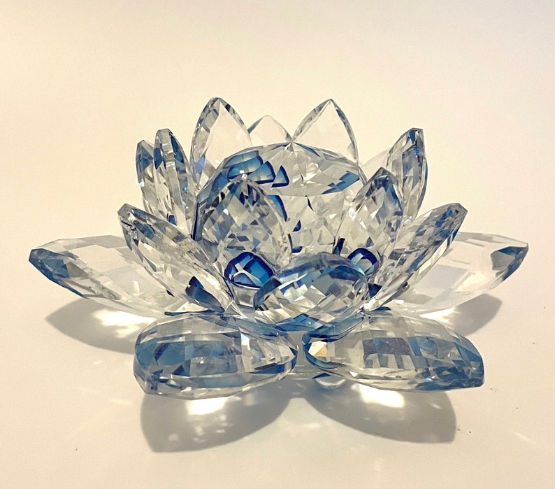 Art Glass Rose Flower Figurine Crystal Glass Sculpture - Etsy