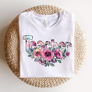 Floral Teacher PNG - Watercolor Flowers, Flower Teacher Png, First Day ...