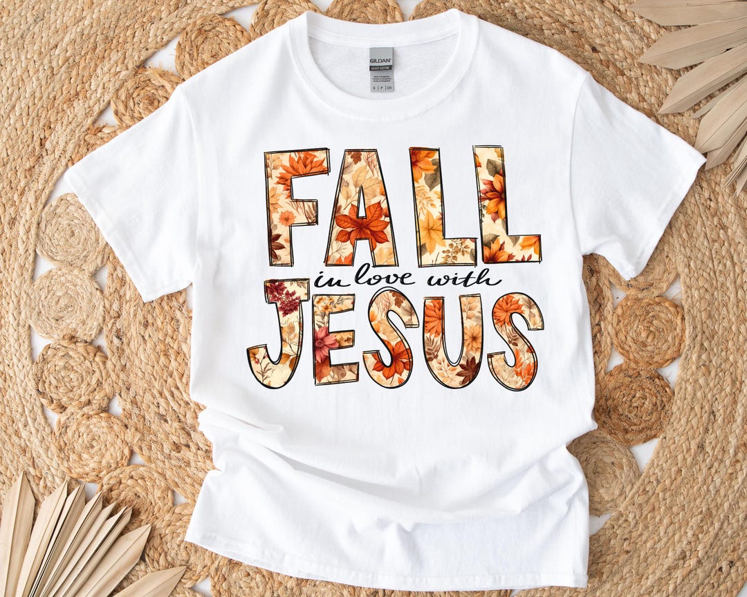 Fall in Love With Jesus Png Digital Design, Jesus Christ Fall Png, Fall ...