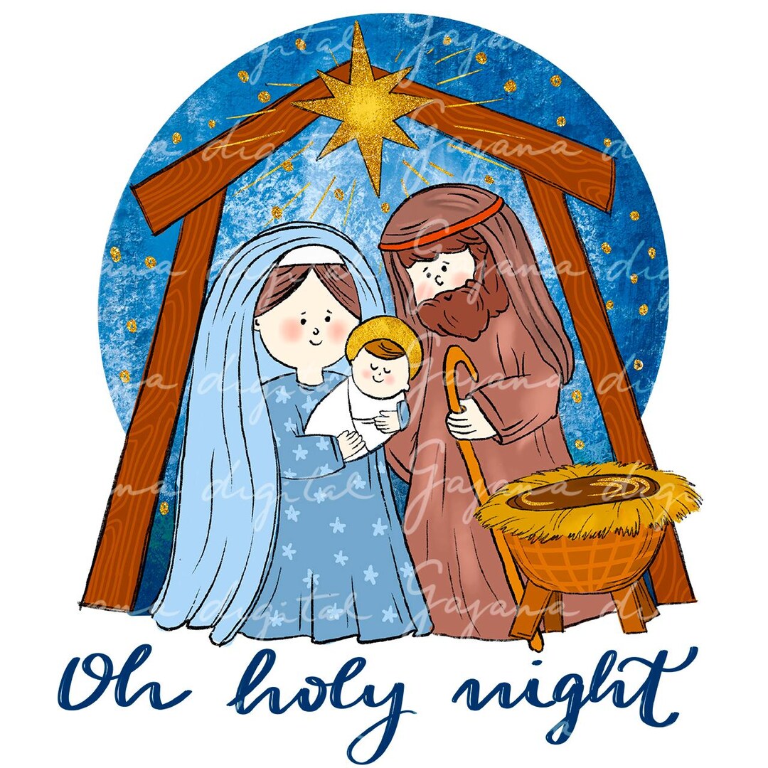 Oh Holy Night PNG - Baby Jesus Design, Nativity Scene Png, Christian ...
