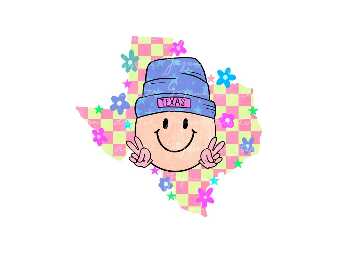 Retro Texas Smiley PNG Sublimation Design Instant Download Trendy Texas ...