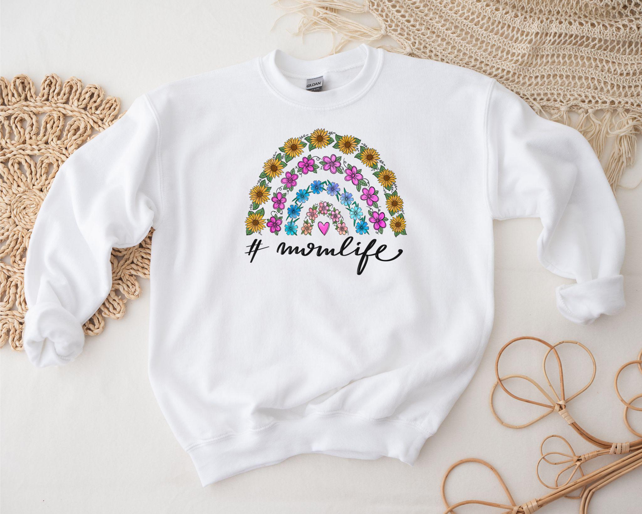 Floral Rainbow Mom Life PNG - Mothers Day Sublimation Design (digital ...