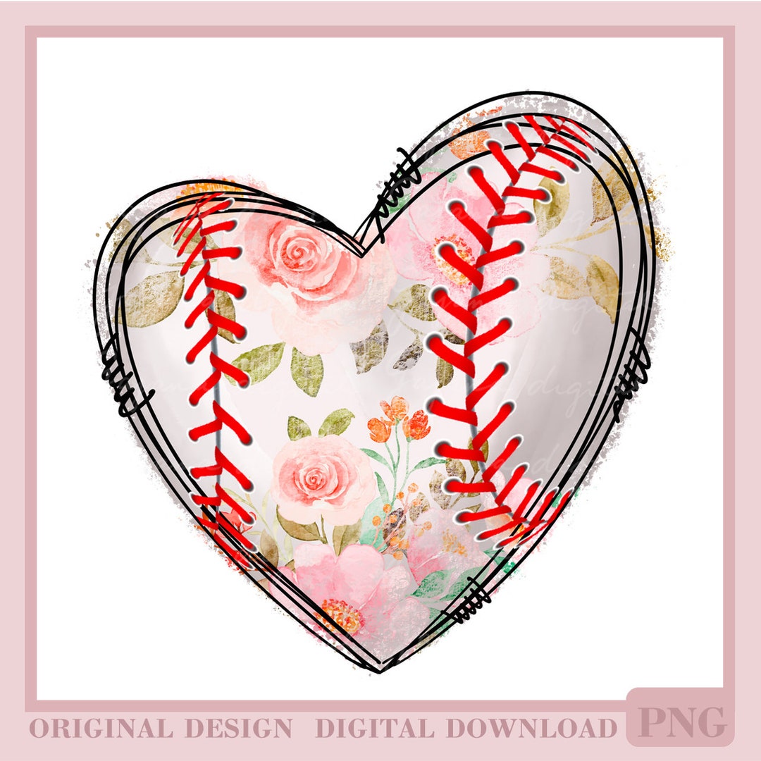 Heart Baseball PNG, Baseball With Heart Png, Sublimation Design ...