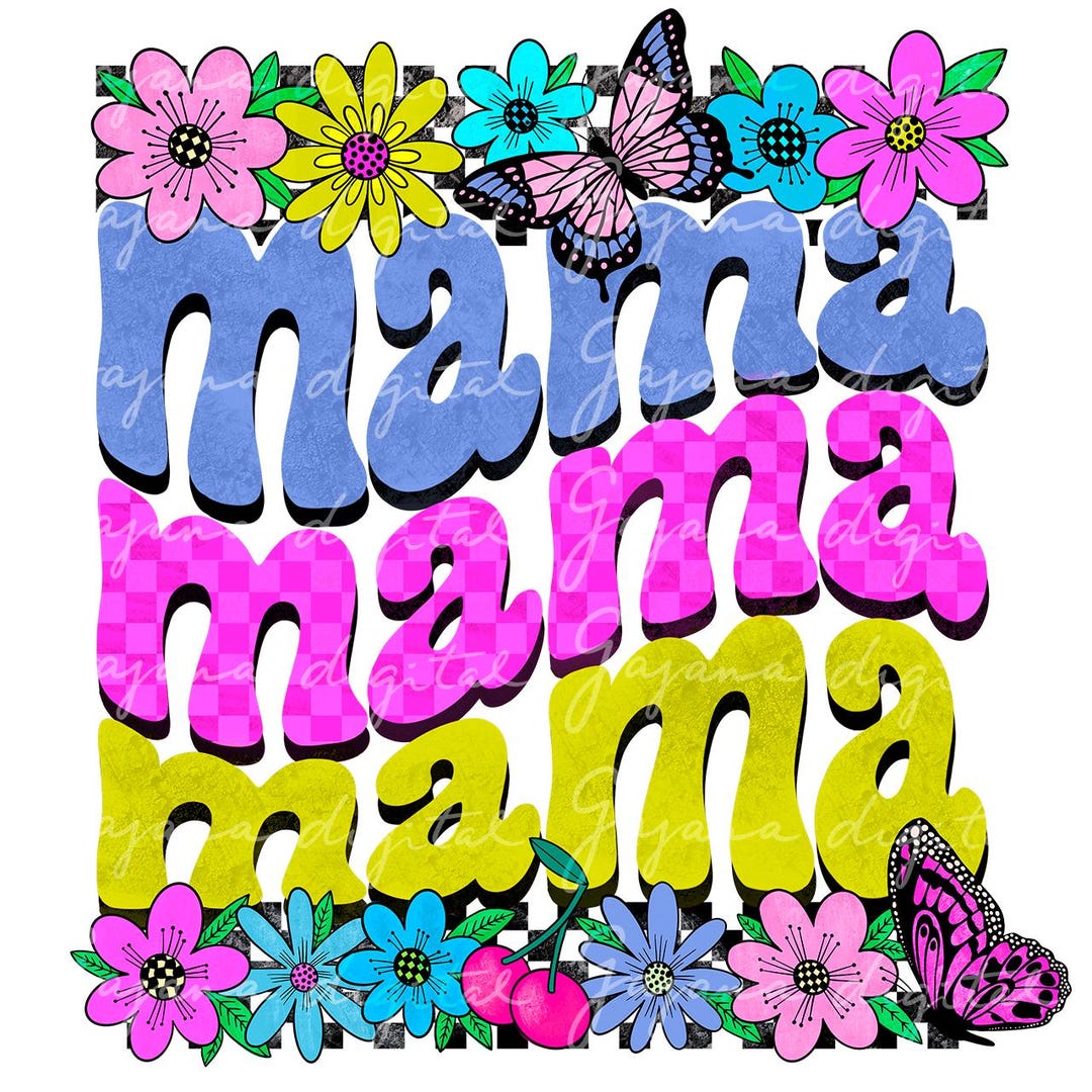 Stacked Mama PNG, Retro Mama PNG, Mothers Day PNG, Groovy Mama ...