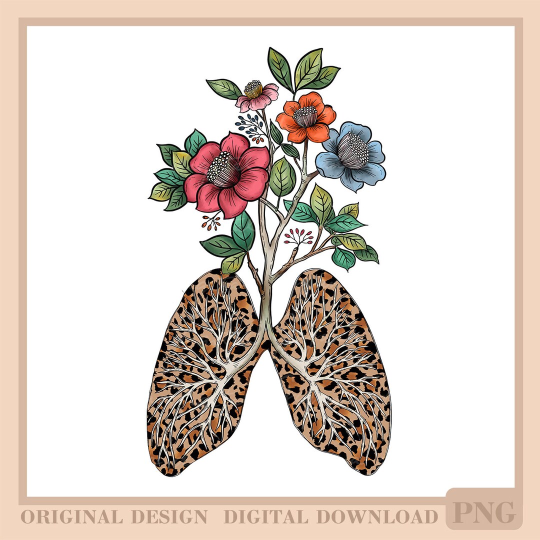 Human Lungs PNG Floral Lungs Design, Digital Download, Sublimation ...