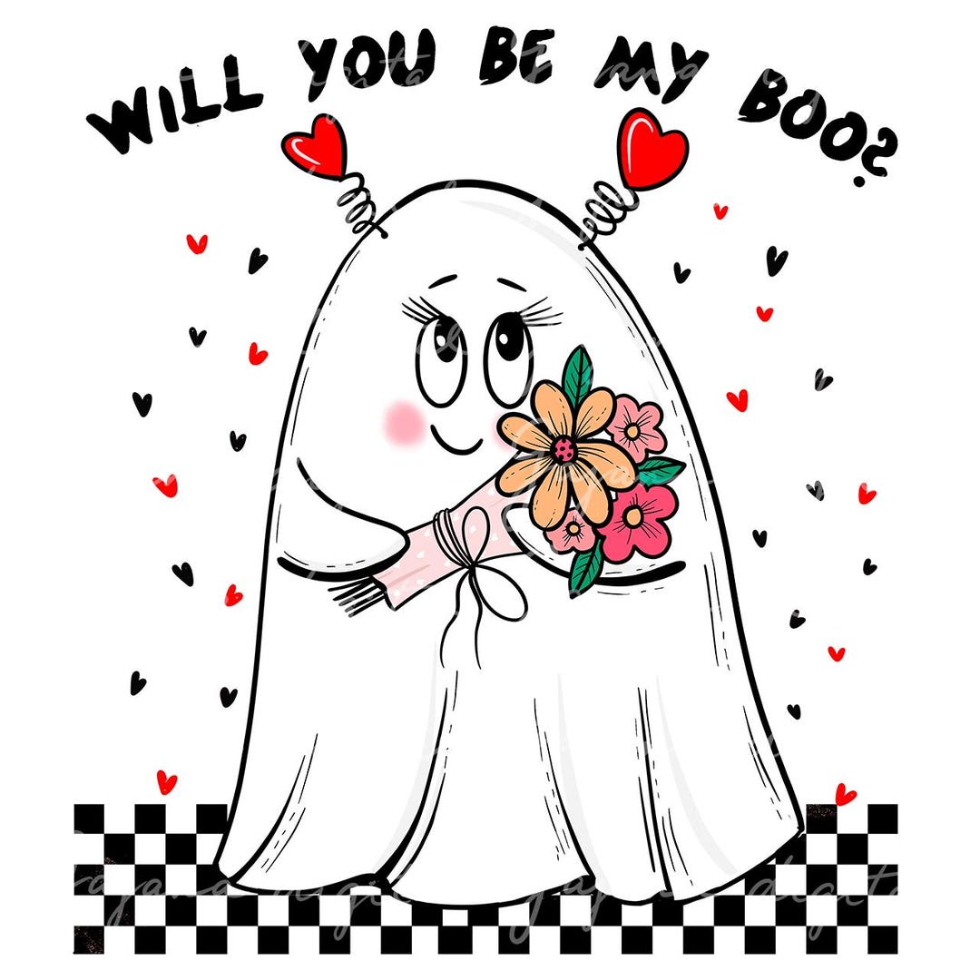 Will You Be My Boo Ghost PNG: Valentine's Day Design (digital Download ...