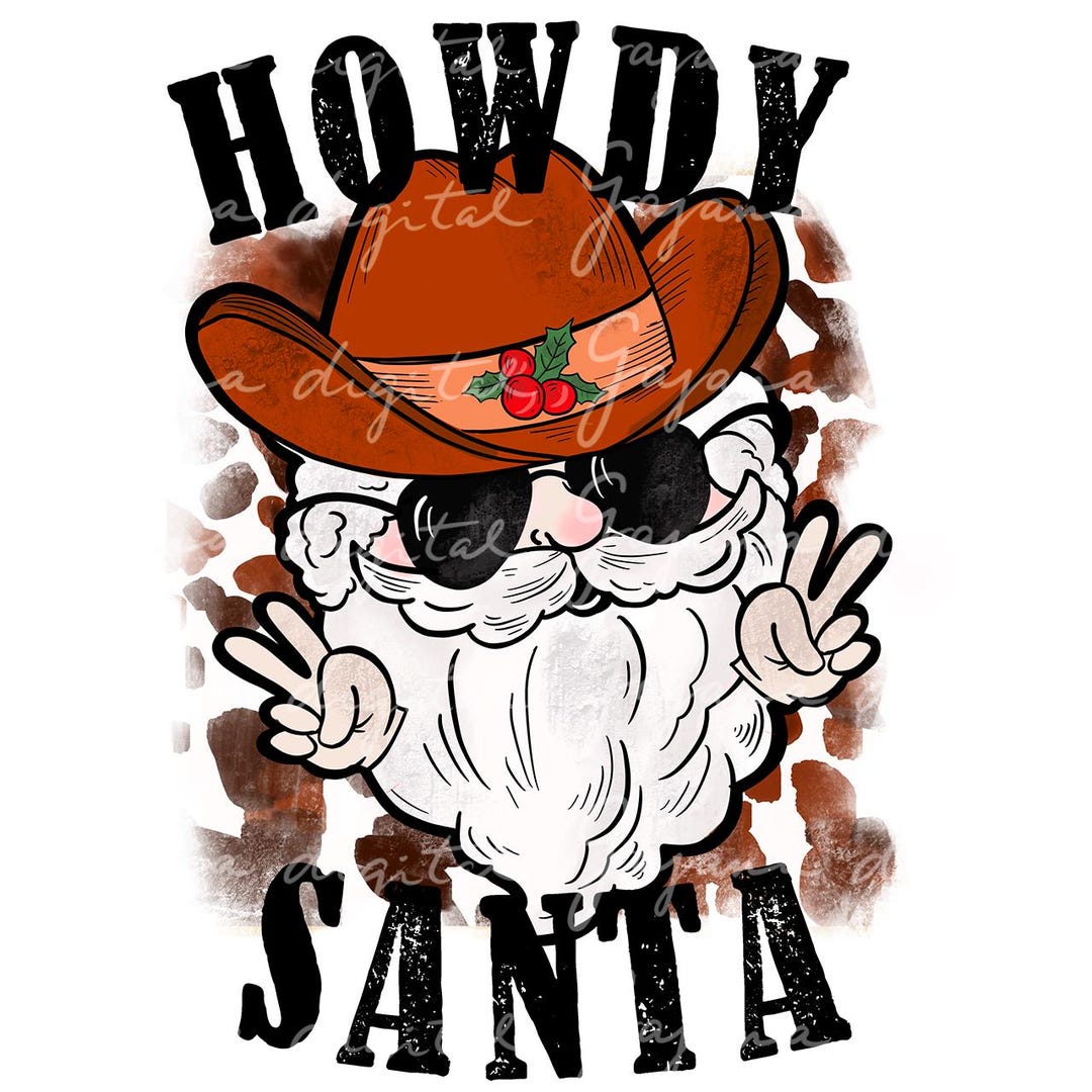 Howdy Santa PNG - Western Santa PNG, Cowboy Santa, Merry Christmas Png ...