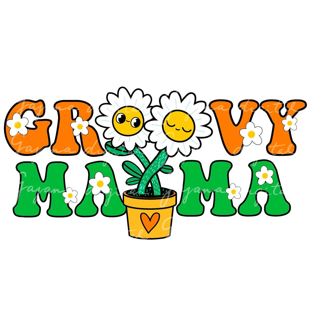 Groovy Mama PNG, Retro Mama PNG, Digital Download, Mom Life PNG, Floral ...