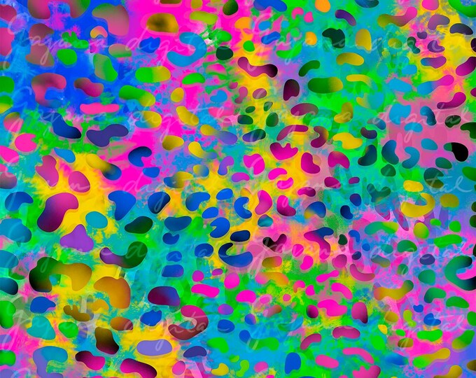 Colorful Leopard Spots Background Digital Paper / Digital Png Download ...