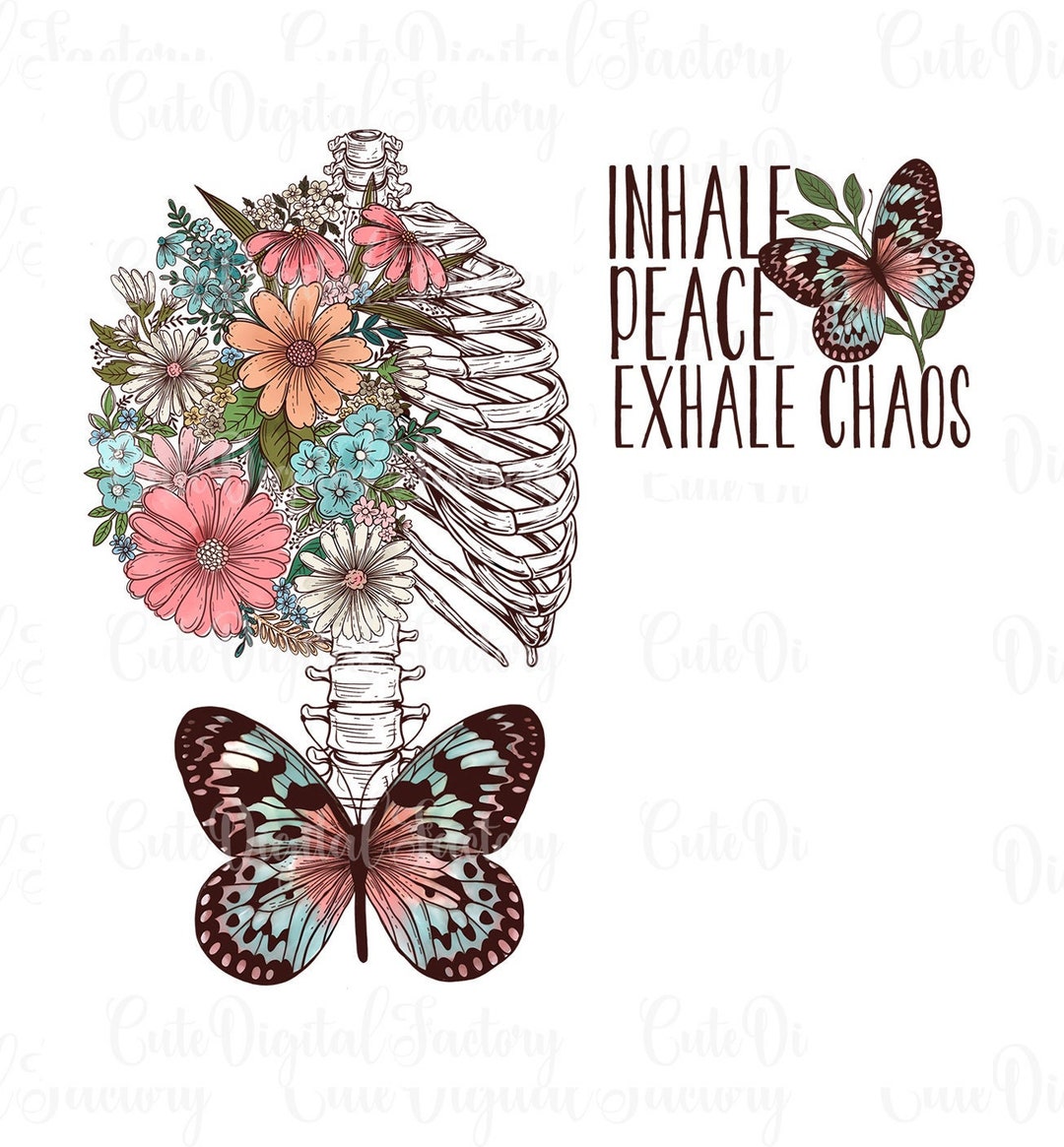 Inhala paz y exhala caos PNG Descarga instantánea para - Etsy México