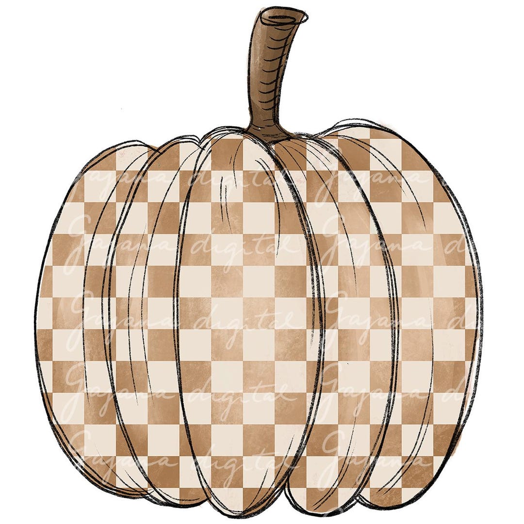 Checkered Pumpkin PNG - Fall Pumpkin PNG, Thanksgiving Png, Sublimation ...